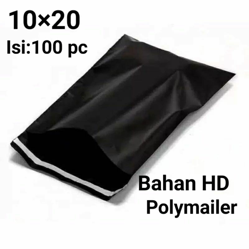 Jual Plastik packing hitam ukuran 10 X 20 isi 100 PCS POLYMAILER ...