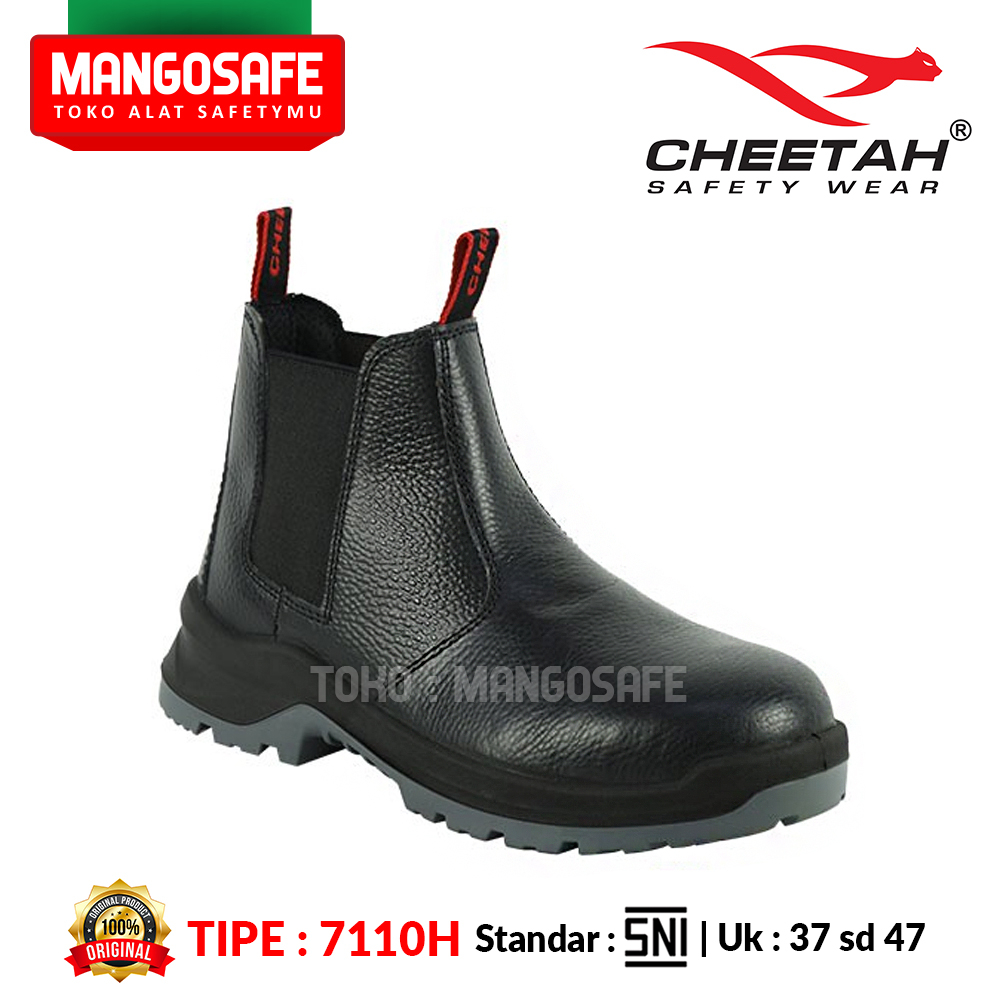 Jual Sepatu Safety Proyek Semi Boot Hitam Tanpa Tali CHEETAH 7110H ...