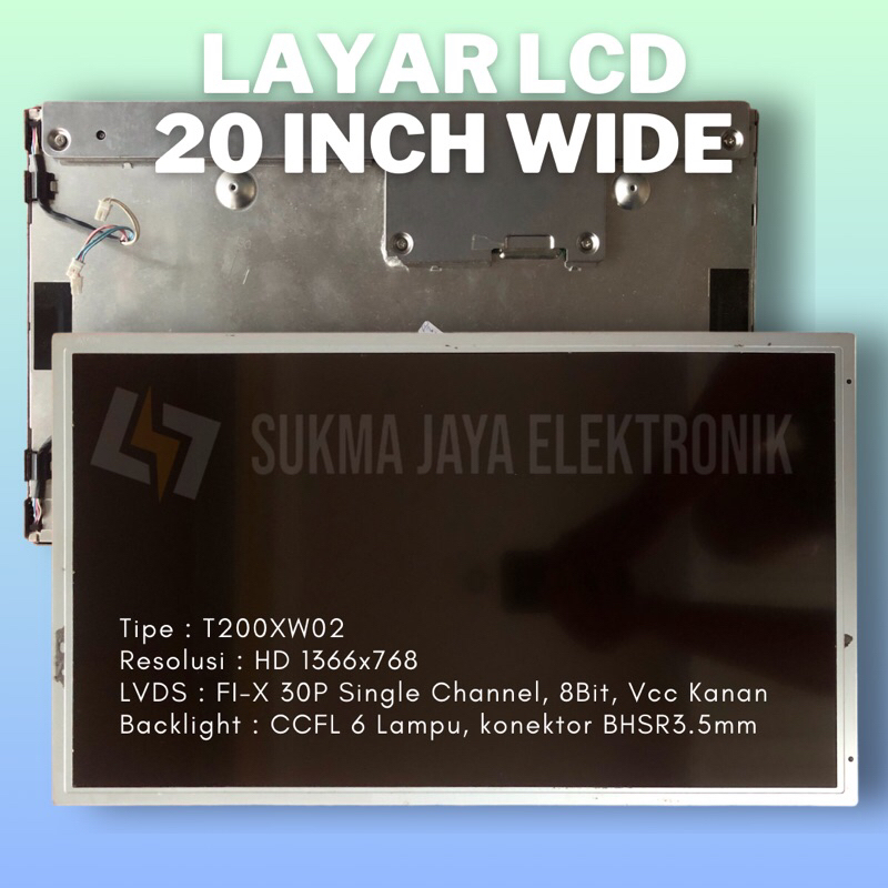 Jual Layar LCD 19 20 21 22 inch Wide Panel TV Monitor CCFL Backlight ...