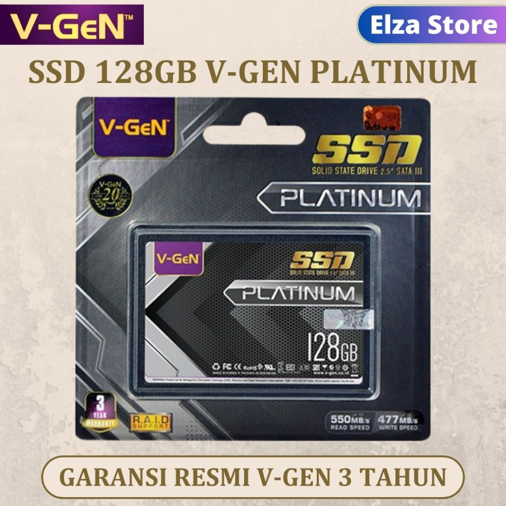 Jual SSD 128GB V-GEN PLATINUM SATA III VGEN ORIGINAL GARANSI RESMI ...