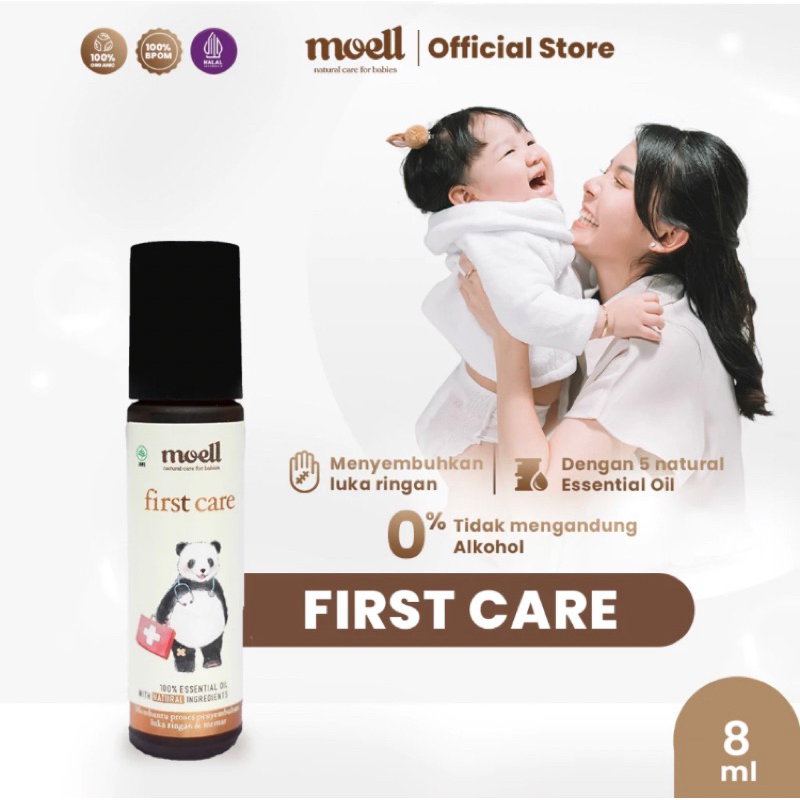 Jual MOELL Essential Oil FIRTS CARE untuk MENRINGANKAN Luka Memar dan ...