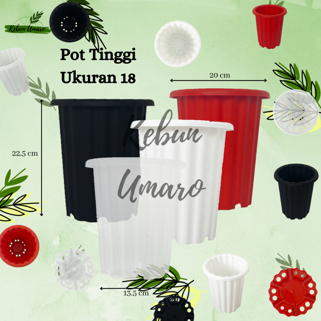 Jual Pot Tinggi Mirip Yogap Ukuran 18 / Pot Swiss / Pot Tanaman / Pot ...