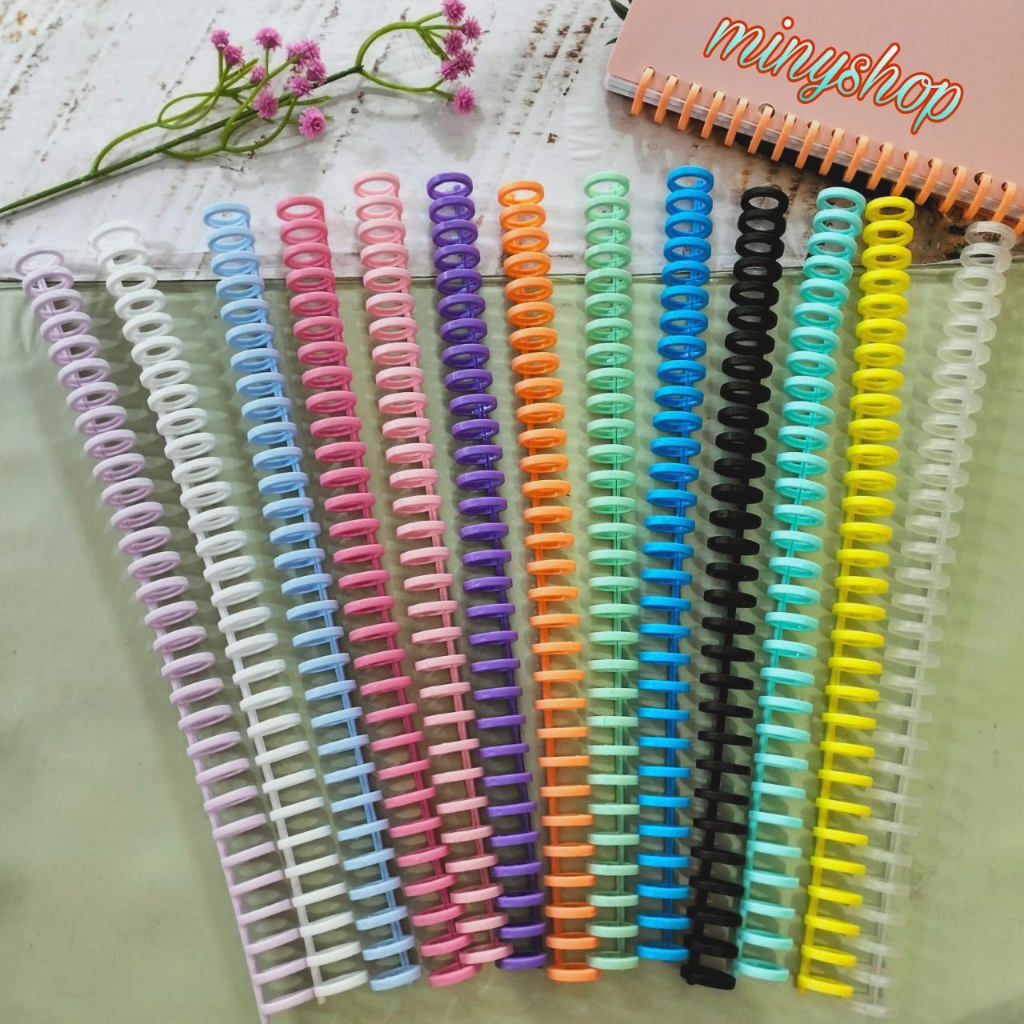 Jual DIY Ring Binder Plastik Spiral Binding Strip 30 Holes Loose Leaf ...