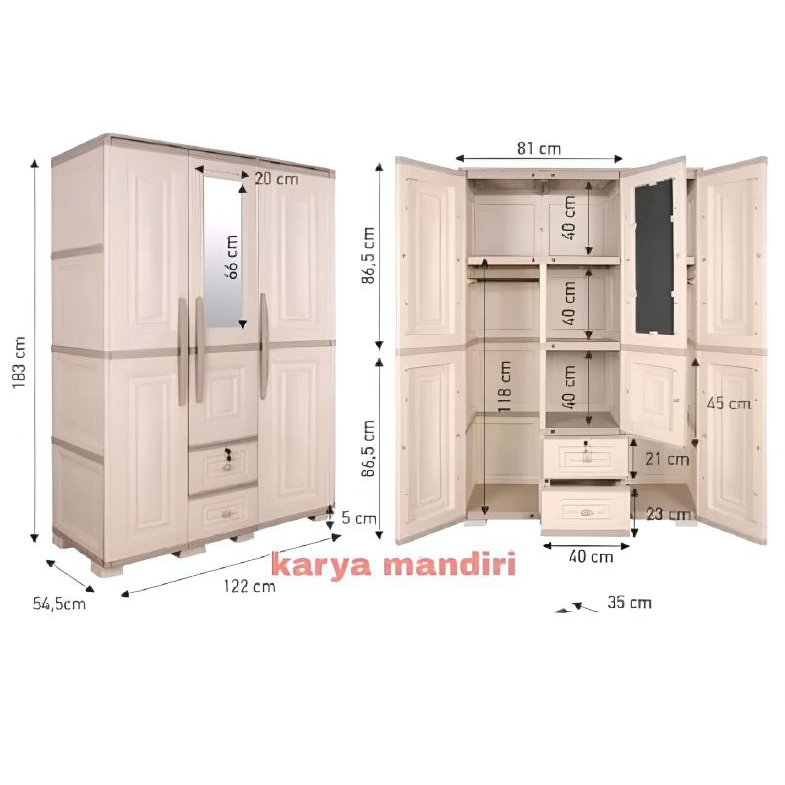 Jual Lemari pakaian plastik modern minimalis baju olymplast 3 pintu - OTC ST MODERN/SCOC ...