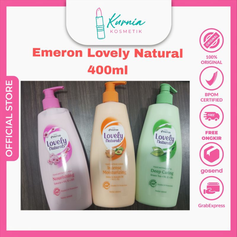Jual EMERON LOVELY NATURAL HANDBODY LOTION 400ml | Shopee Indonesia