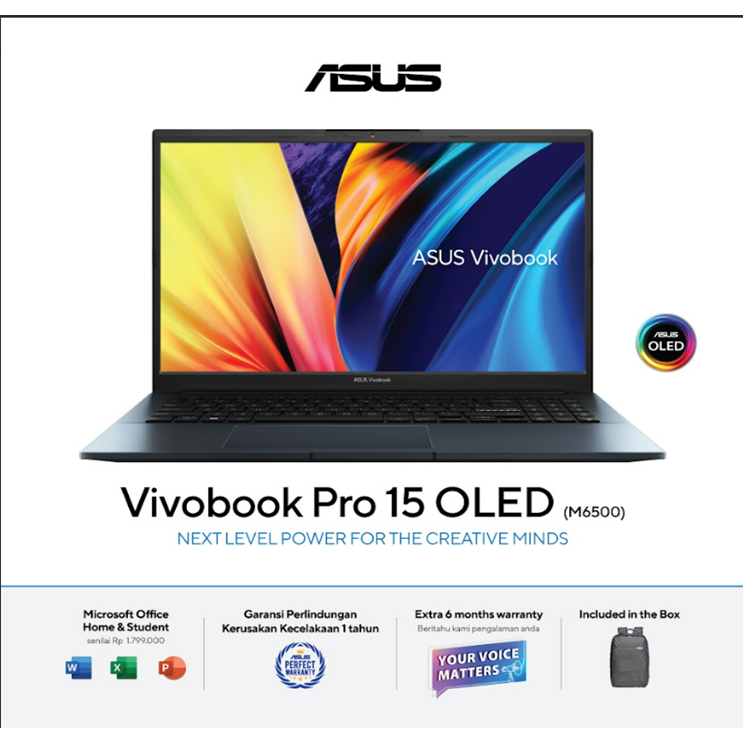 Jual ASUS PRO 15 OLED M6500QC-OLEDS551 RYZEN 5-5600H 16GB 512GB RTX3050 ...