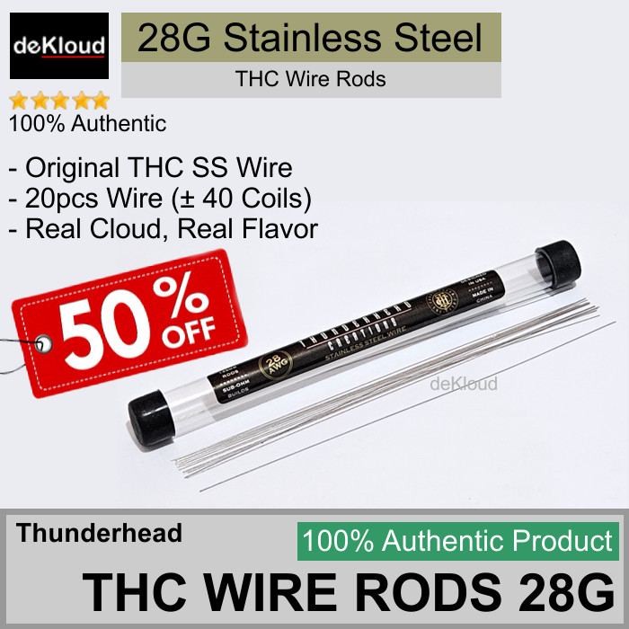 Jual DISKON 50% THC WIRE RODS 28G STAINLESS STEEL | coil kawat ss 28 ...