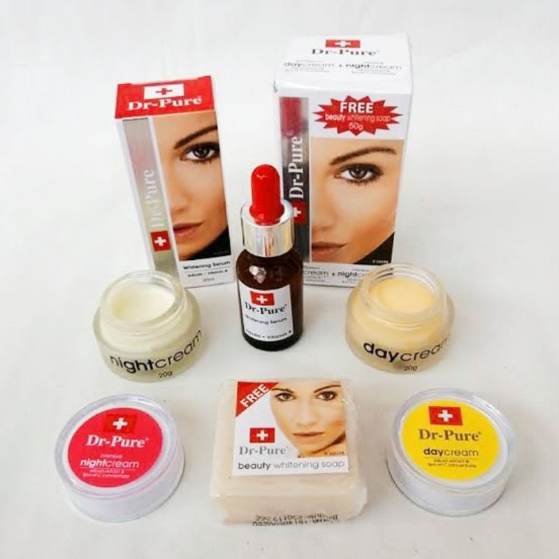 Jual DR PURE SET 4IN1 SUPER WHITENING PAKET KRIM DR PURE WHITENING ...
