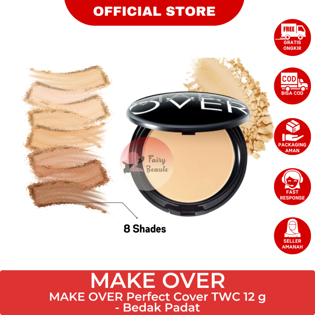 Jual MAKE OVER Perfect Cover TWC 12 g Bedak Padat Coverage Tinggi ...