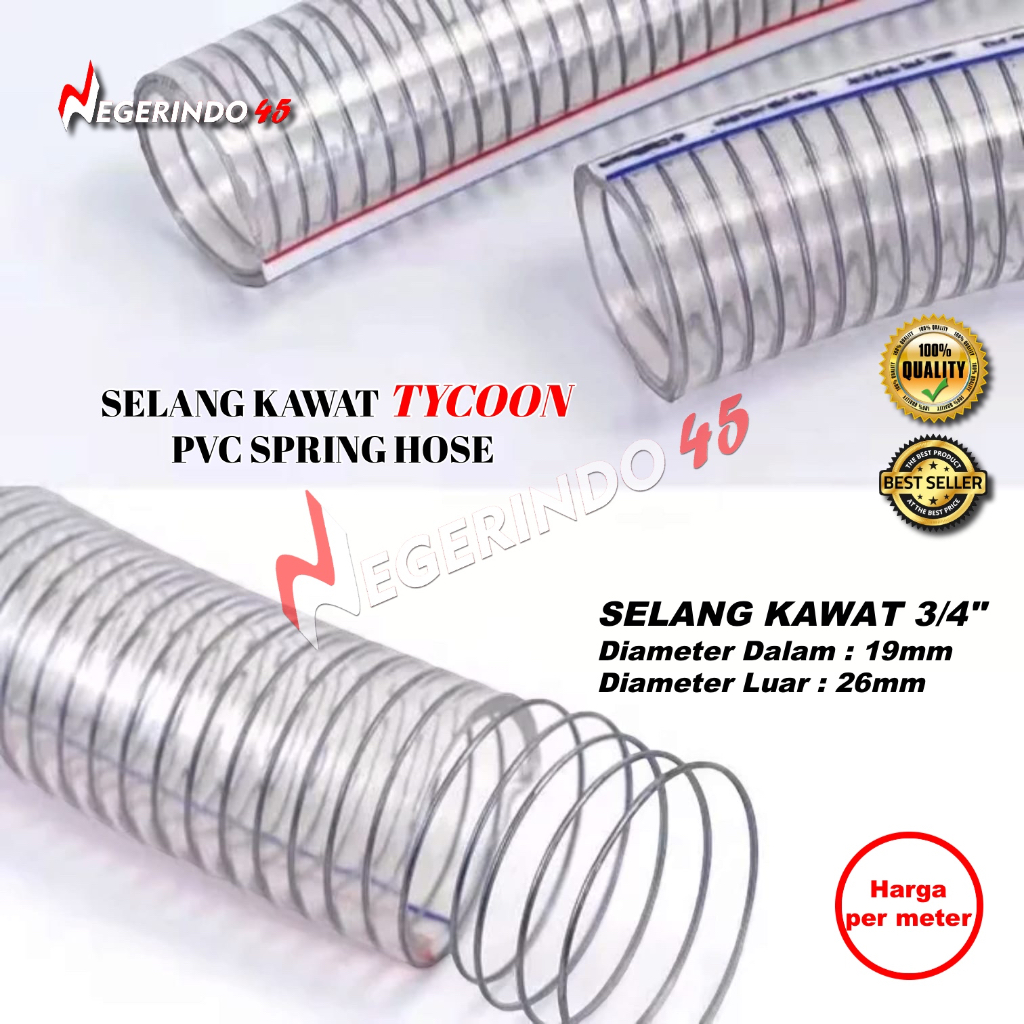 Jual SELANG KAWAT 3/8" / 1/2" / 5/8" / 3/4" (PER METER) TYCOON PVC ...