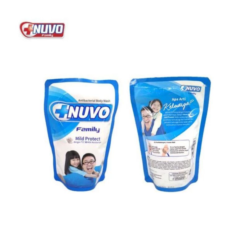 Jual Nuvo Family Sabun Cair Mild Protect Biru Pouch 400 ml (free tisu ...