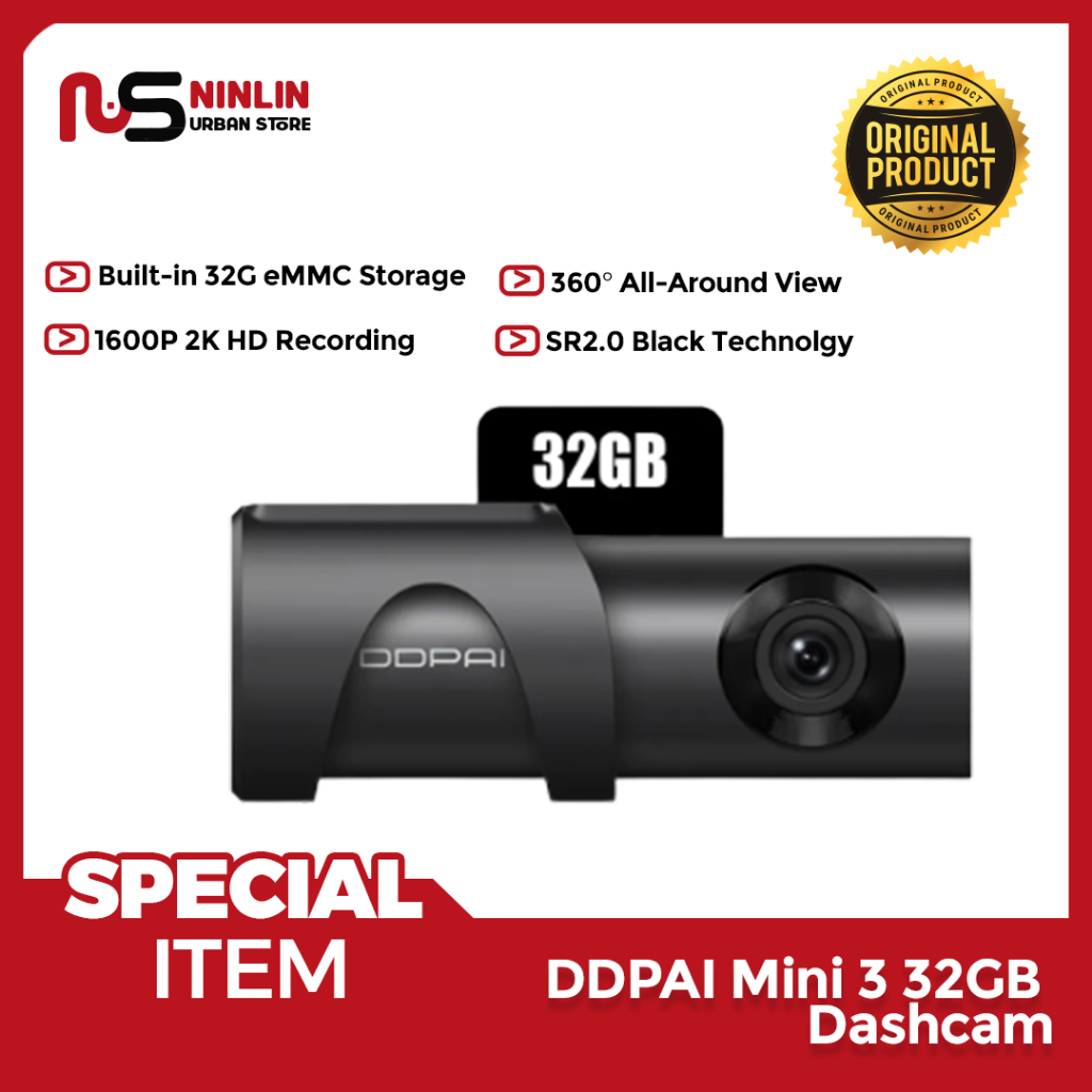Jual DDPAI Mini3 Car Dash Camera 3K 1600p Resolution Built-in 32GB eMMC ...