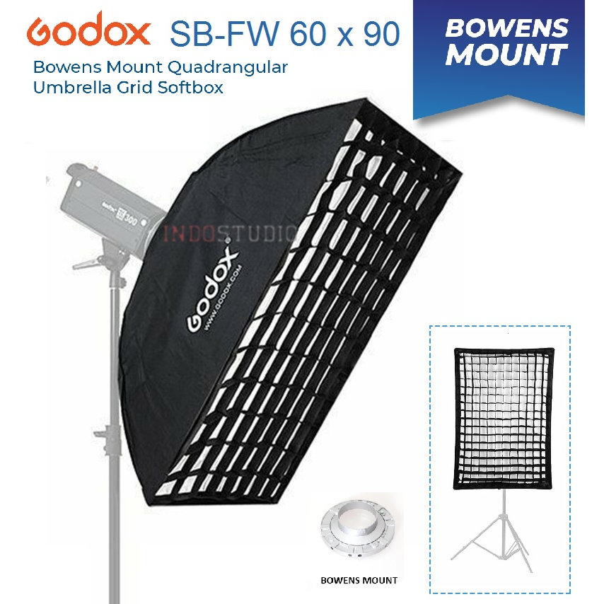 Jual Softbox GODOX SB-FW 60x90 Bowens Mount honeycomb grid SBFW 6090 ...