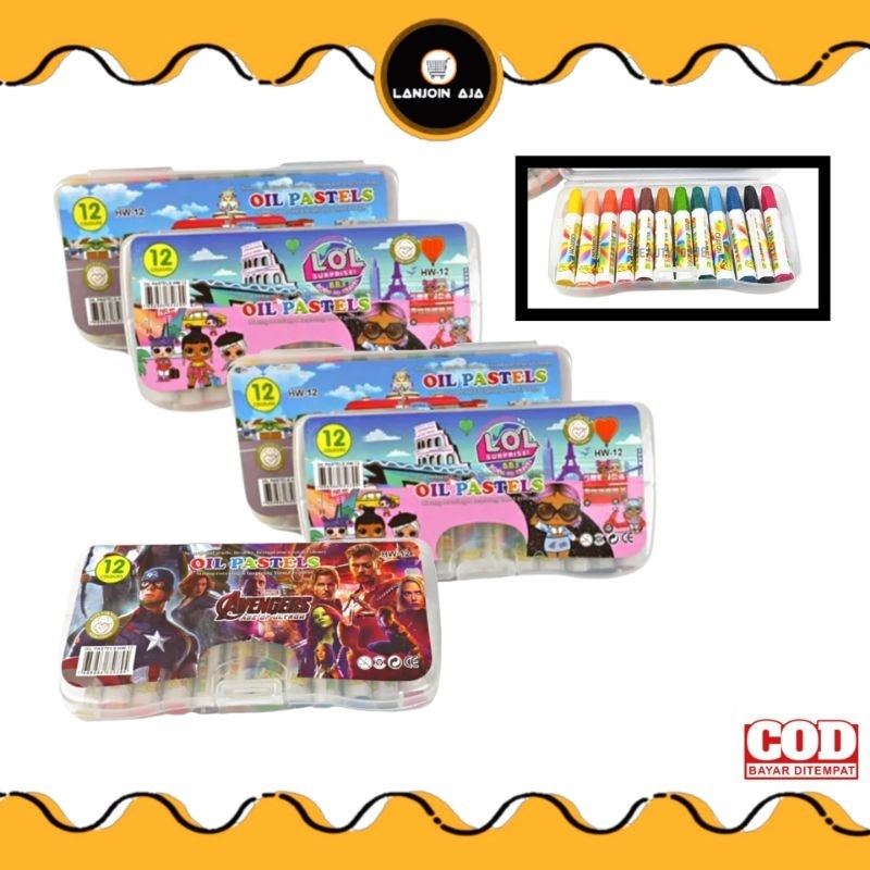 Jual Krayon isi 12 / Crayon Set Murah Oil Pastel / Crayon Pewarna ...