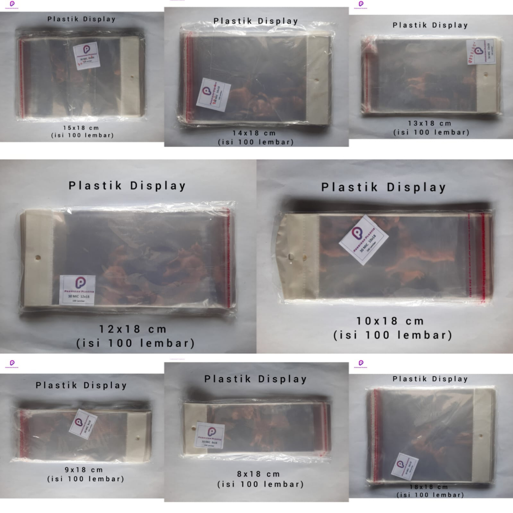 Jual Plastik Display / Plastik Perlize / Plastik Opp Gantung isi 100 ...