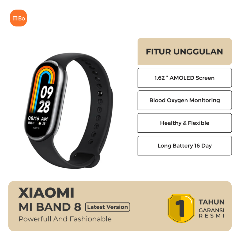 Jual Xiaomi Mi Smart Band 8 AMOLED 1.62 inch Original 60Hz Daya Tahan ...