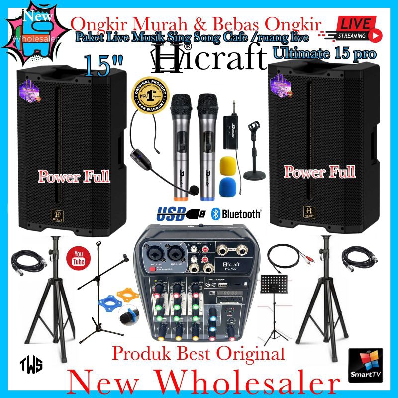 Jual paket Sound system Live musik speaker 15 inch Hicraft ultimate 15Pro original | Shopee ...