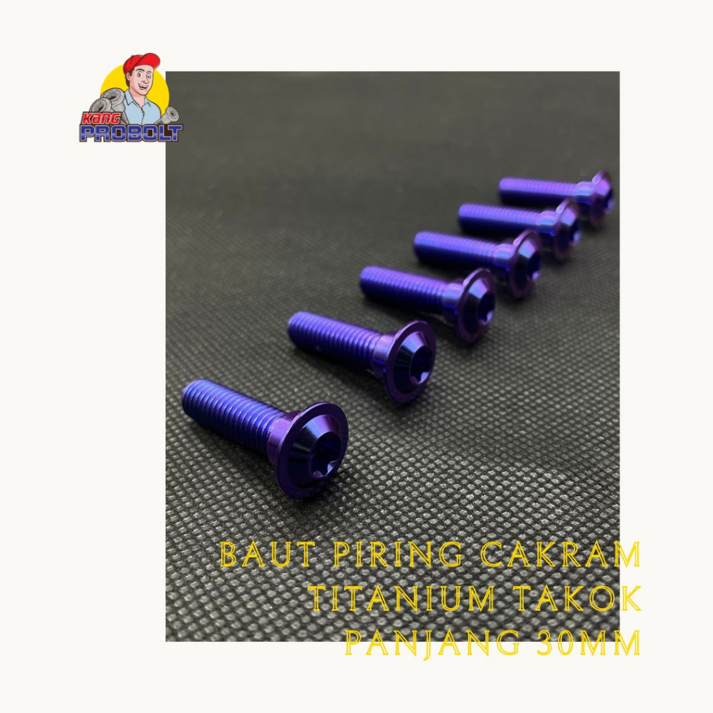 Jual BAUT PIRING CAKRAM TITANIUM TAKOK UK. 8X30MM | Shopee Indonesia