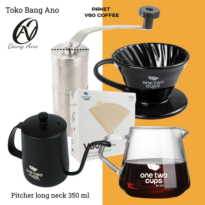 Jual Paket alat kopi v60 coffee manual serve 400ml+grinder+driper+kertas filter 01 | Shopee ...