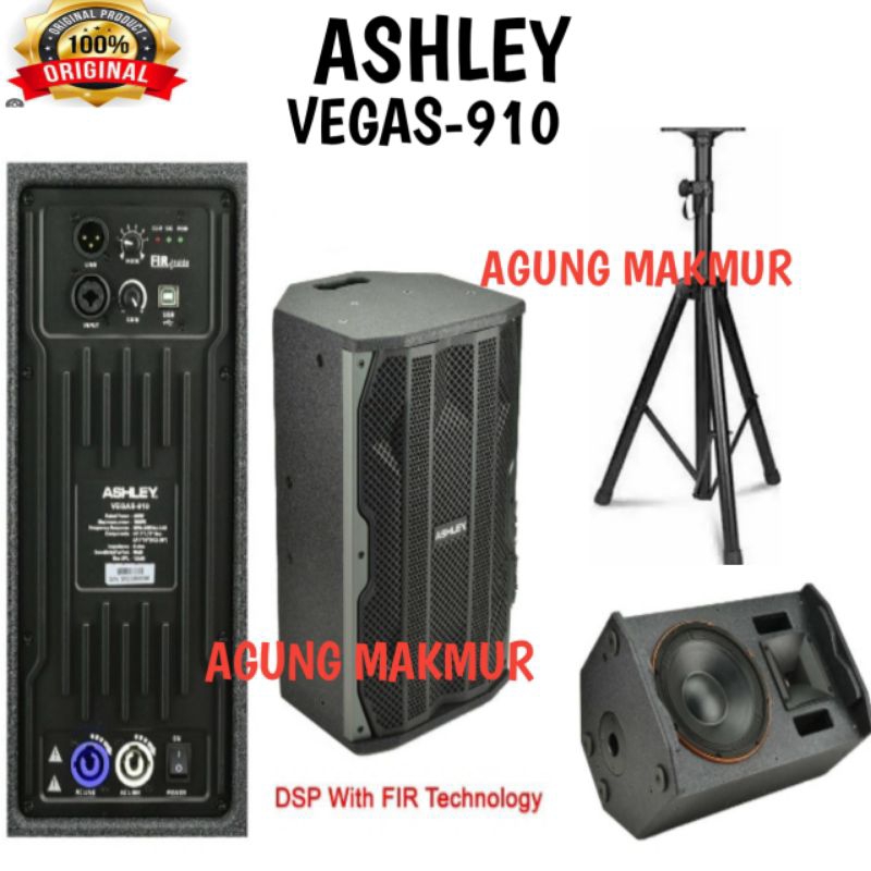 Jual SPEAKER AKTIF 10 INCH 1600 WATT ASHLEY VEGAS-910 ORIGINAL ...