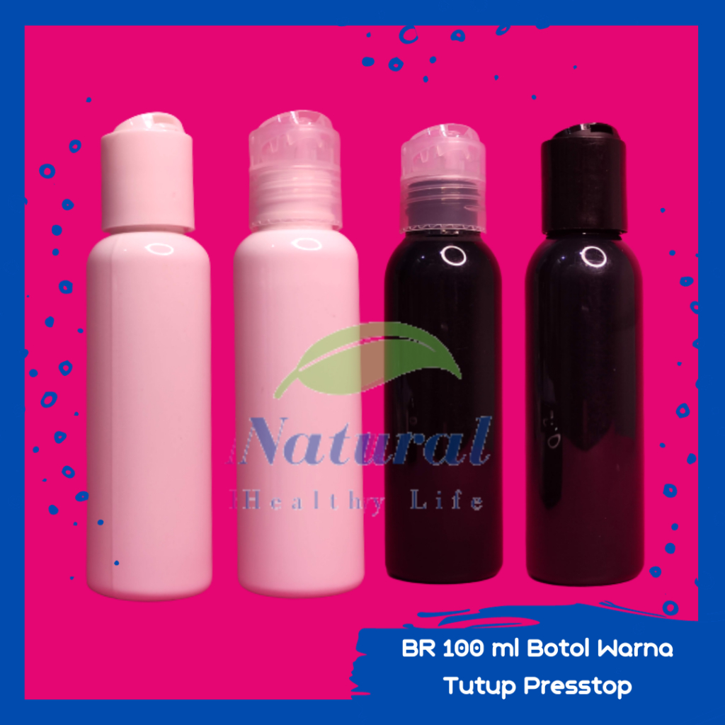 Jual Botol 100ml Warna Tutup Presstop Neck 24 Bahan Pet FLIPTOP BR ...