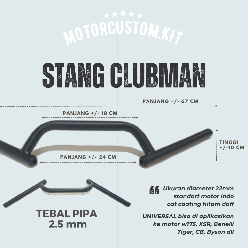 Jual Motorcustomkit - Stang Clubmen Konsep Motor Caferacer | Stang ...
