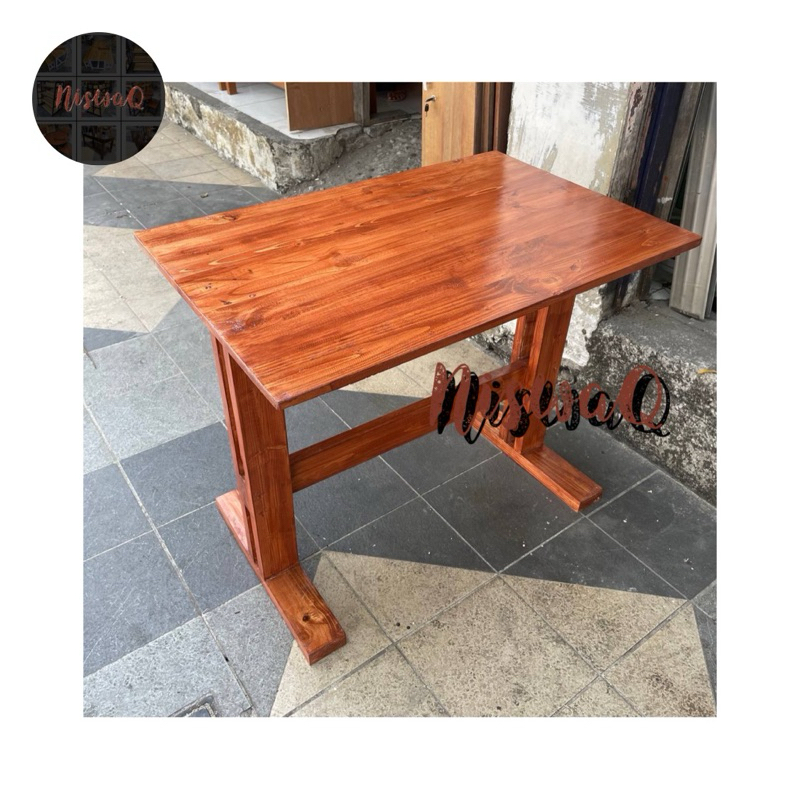 Jual Meja Cafe | Meja Resto Minimalis Kayu Jati Belanda | Shopee Indonesia