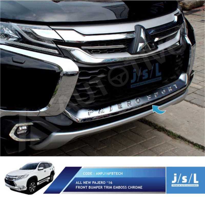 Jual ALL NEW PAJERO 2016 2019 FRONT BUMPER TRIM EMBOSS GARNISH BUMPER ...