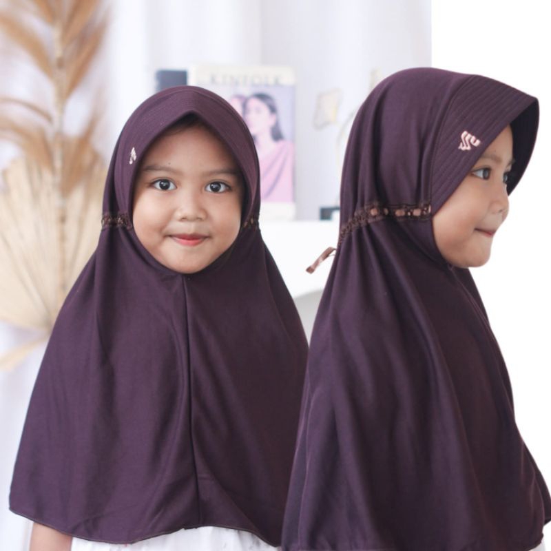 Jual Jilbab Rabani Coklat | Jilbab sekolah instan serut | Shopee Indonesia