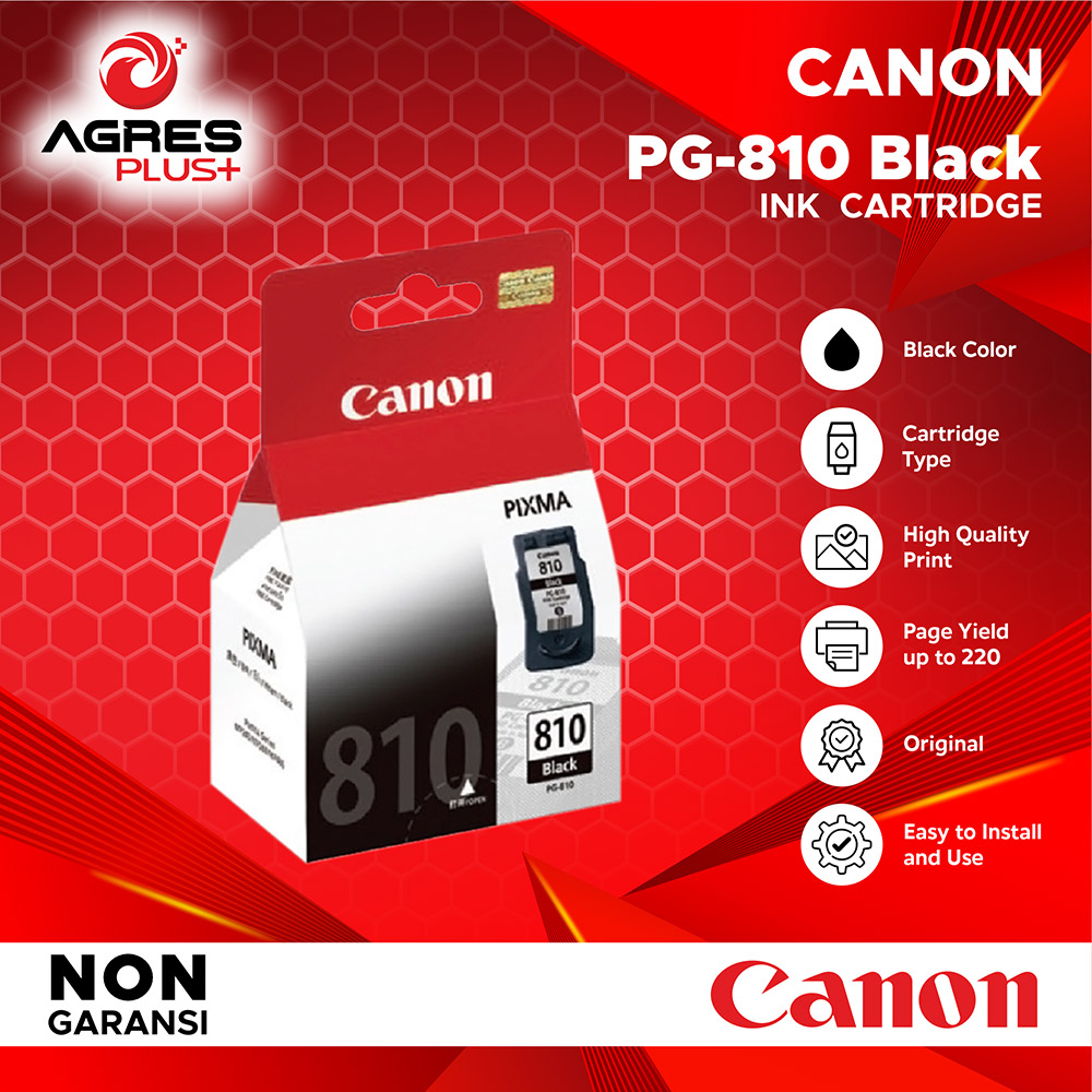 Jual CANON Tinta Printer PG 810 Black Hitam Original Cartridge PG810 ...