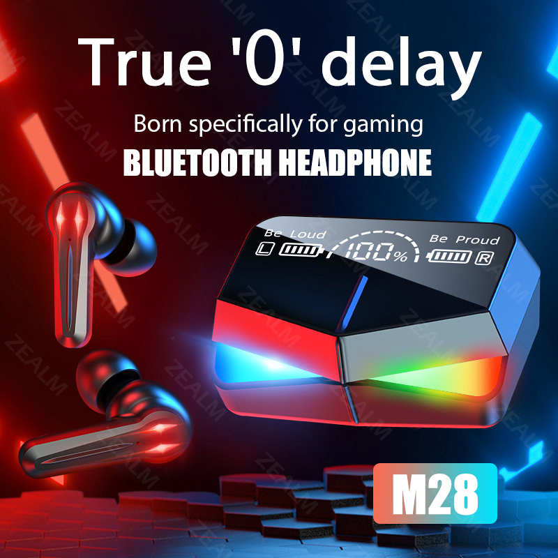 Jual [Game Musik Mode Ganda] M28 Gaming Headset Bluetooth TWS Bluetooth ...