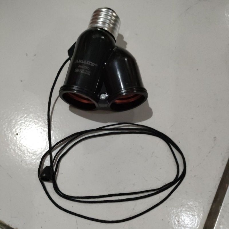 Jual Fitting gantung tarik praktis cabang 2 dudukan terminal kuningan SNI Amasco fiting tarik ...