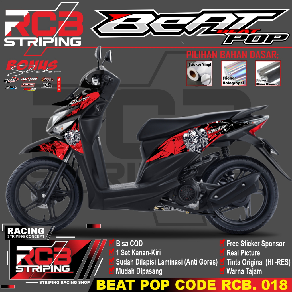 Jual STICKER STRIPING LIST VARIASI HOLOGRAM/VINYL BEAT POP DESAIN ...