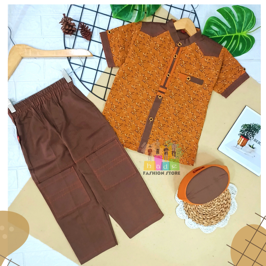 Jual Koko Anak Al Hadi Motif Akar Fashionable Lengan Pendek Bahan Adem ...