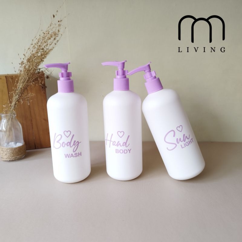 Jual Botol Sabun Cair 500ml HDPE TUTUP UNGU Label Love | Shopee Indonesia