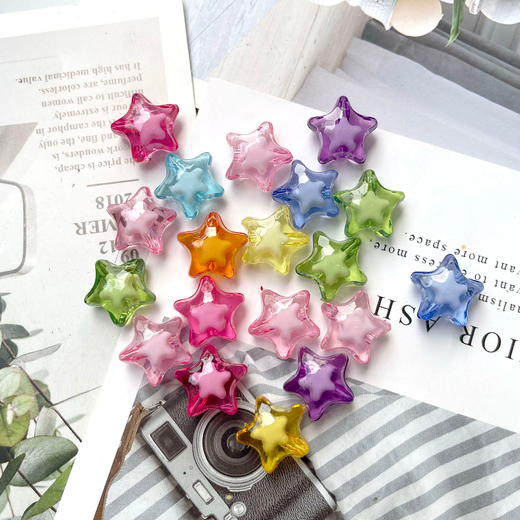 Jual 15 gr Manik-manik mote AC ISI bentuk BINTANG MEDIUM | Shopee Indonesia