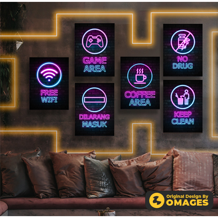 Jual Omages Dekorasi Ruang Studio Live Hiasan Dinding Motif Neon ...