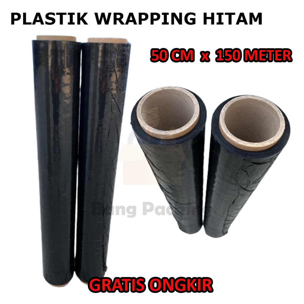 Jual PLASTIK WRAPPING HITAM 50cm x 150 Meter Plastik Wrapping Hitam ...