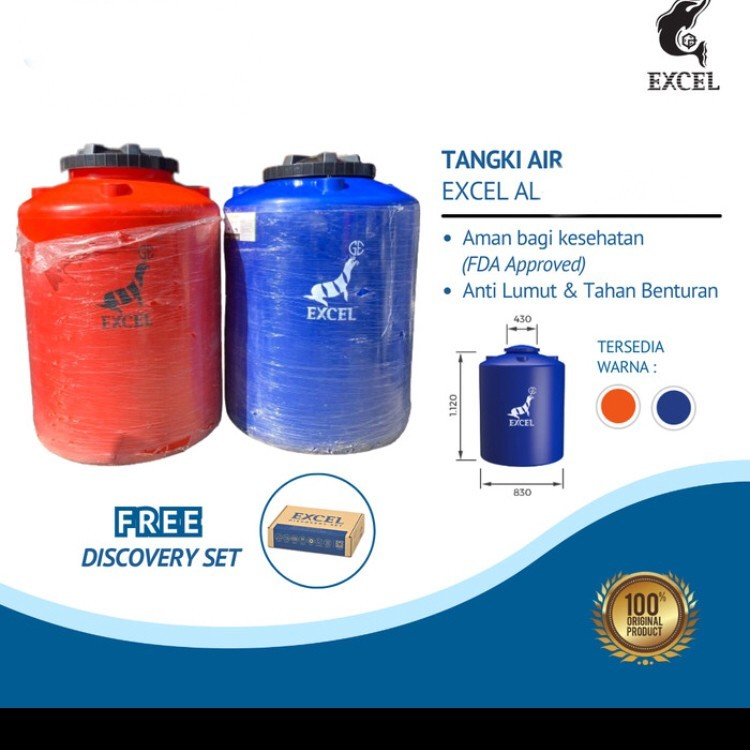 Jual TANGKI AIR EXCEL AL 800 LITER ORIGINAL TOREN AIR EXCEL | Shopee ...