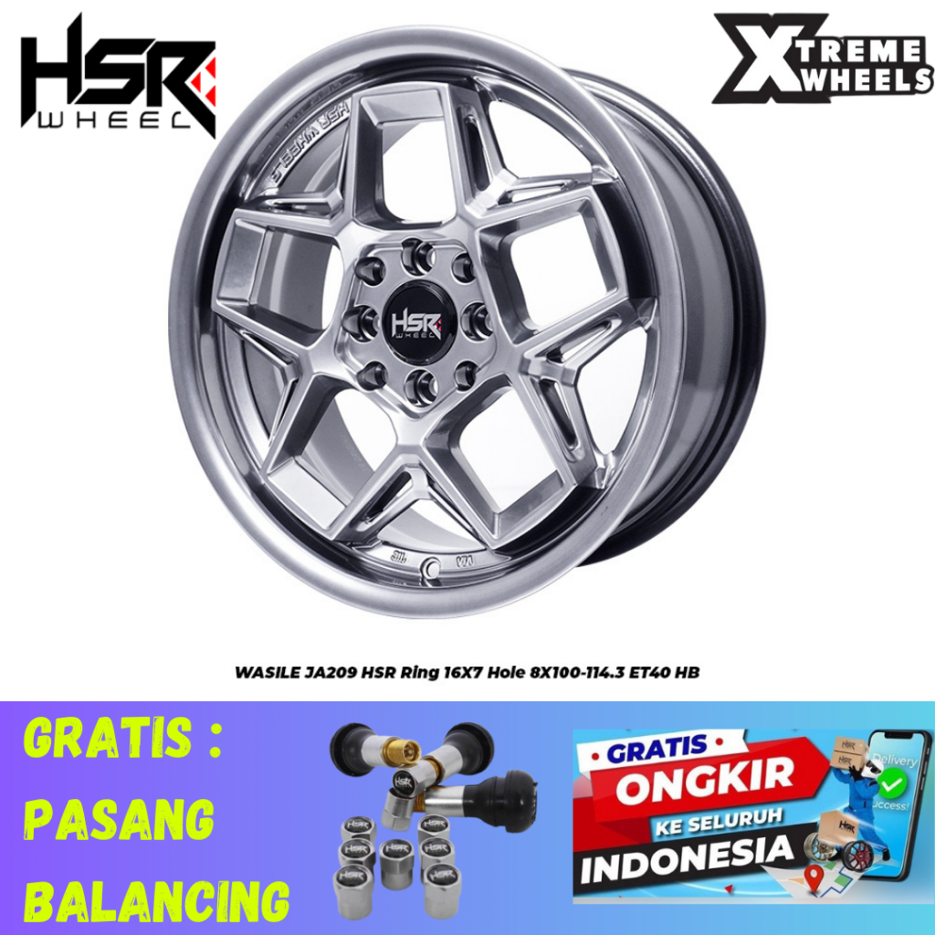 Jual VELG RACING R16 TERBARU HSR TYPE WASILE LEBAR 7 RATA BODY LUBANG BAUT 4X100-114 ET 40 HYPER ...