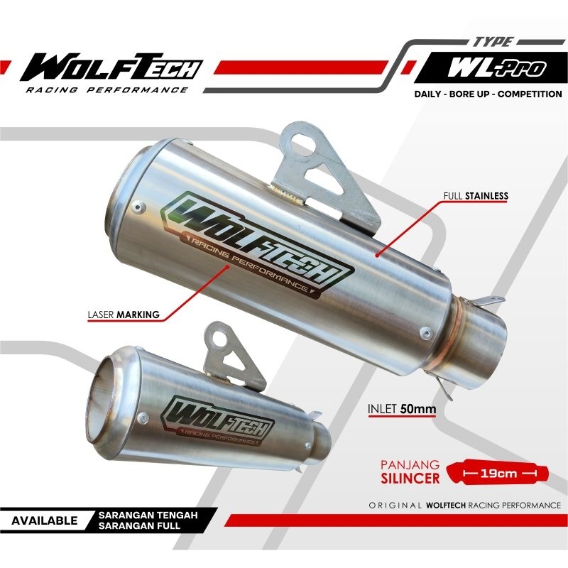 Jual Knalpot Drag inlet 50mm slincere only Wolf Tech Racing | Shopee Indonesia