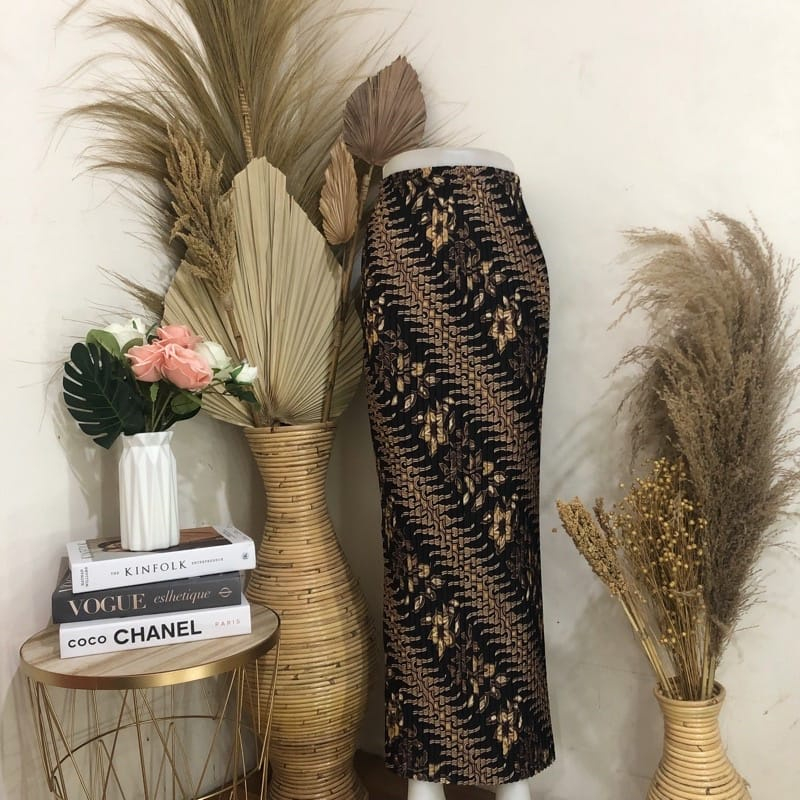 Jual Rok Batik Plisket Kerasakti Coklat All size ( s - jumbo ) / Rok Bawahan Kebaya Modern / Rok ...