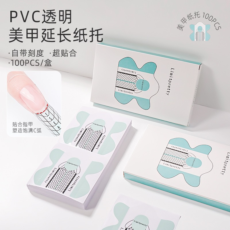 Jual LIMIT PRETTY NAIL FORM PVC ISI 100PCS PER BOX FOR NAIL EXTENSION ...