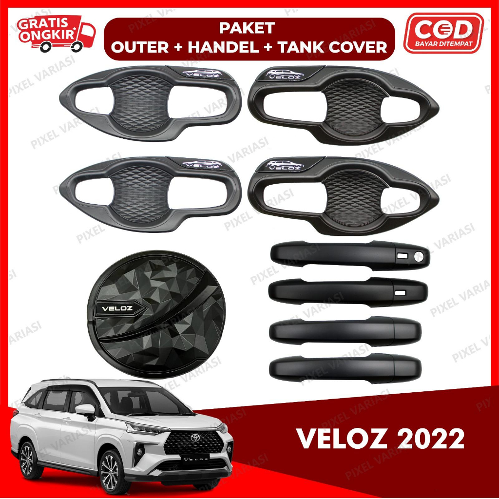 Jual Paket Outer + Handle + Tank Cover Veloz 2022-2023 Hitam & Carbon | Shopee Indonesia