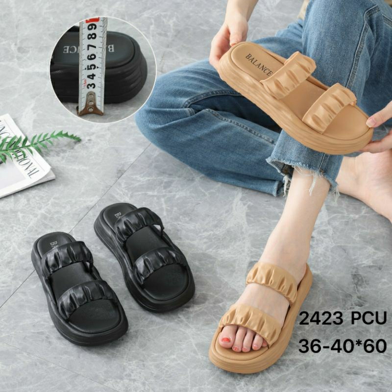 Jual 2423 Original Sandal Balance Wedges Jelly Import Selop Motif Ban 2 ...