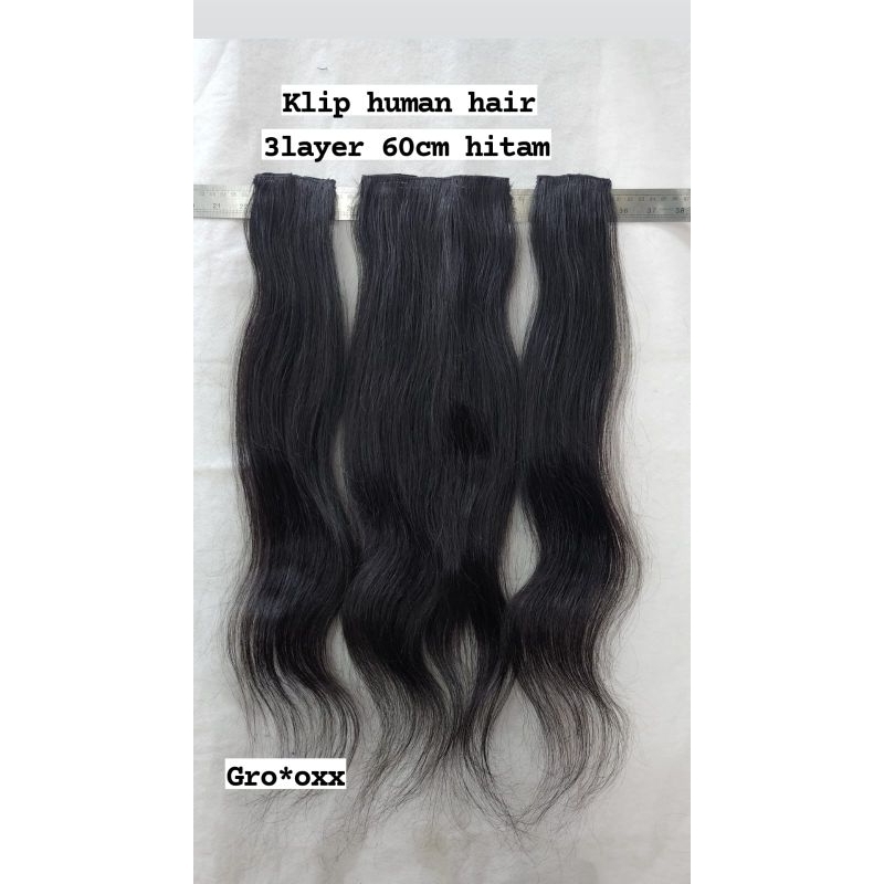 Jual Hairclip Human Hair 3 Layer / Hair Clip Rambut asli | Shopee Indonesia