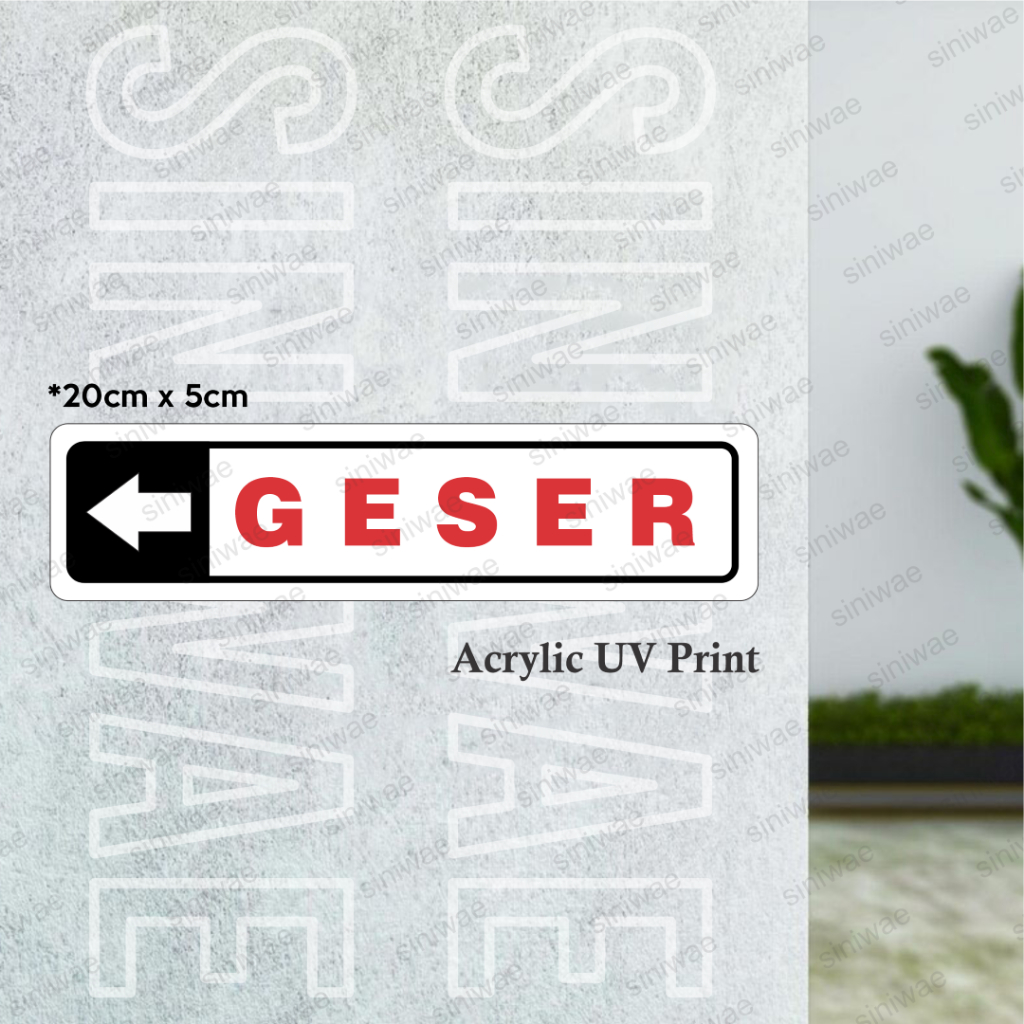 Jual Geser Kiri Sign Board Acrylic / Lambang Geser Kiri 5 x 20 cm Print ...
