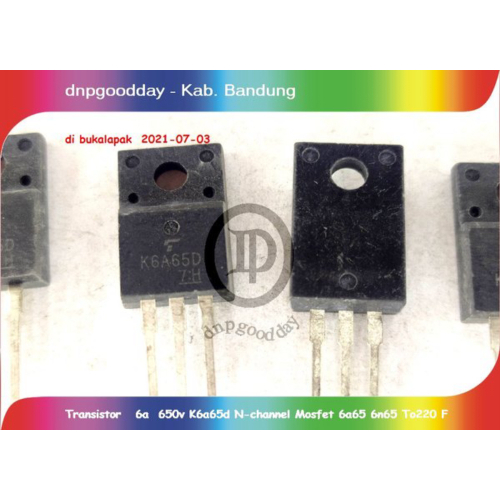 Jual Unik Transistor 6a 650v K6a65d N-channel Mosfet 6a65 6n65 To220 F ...