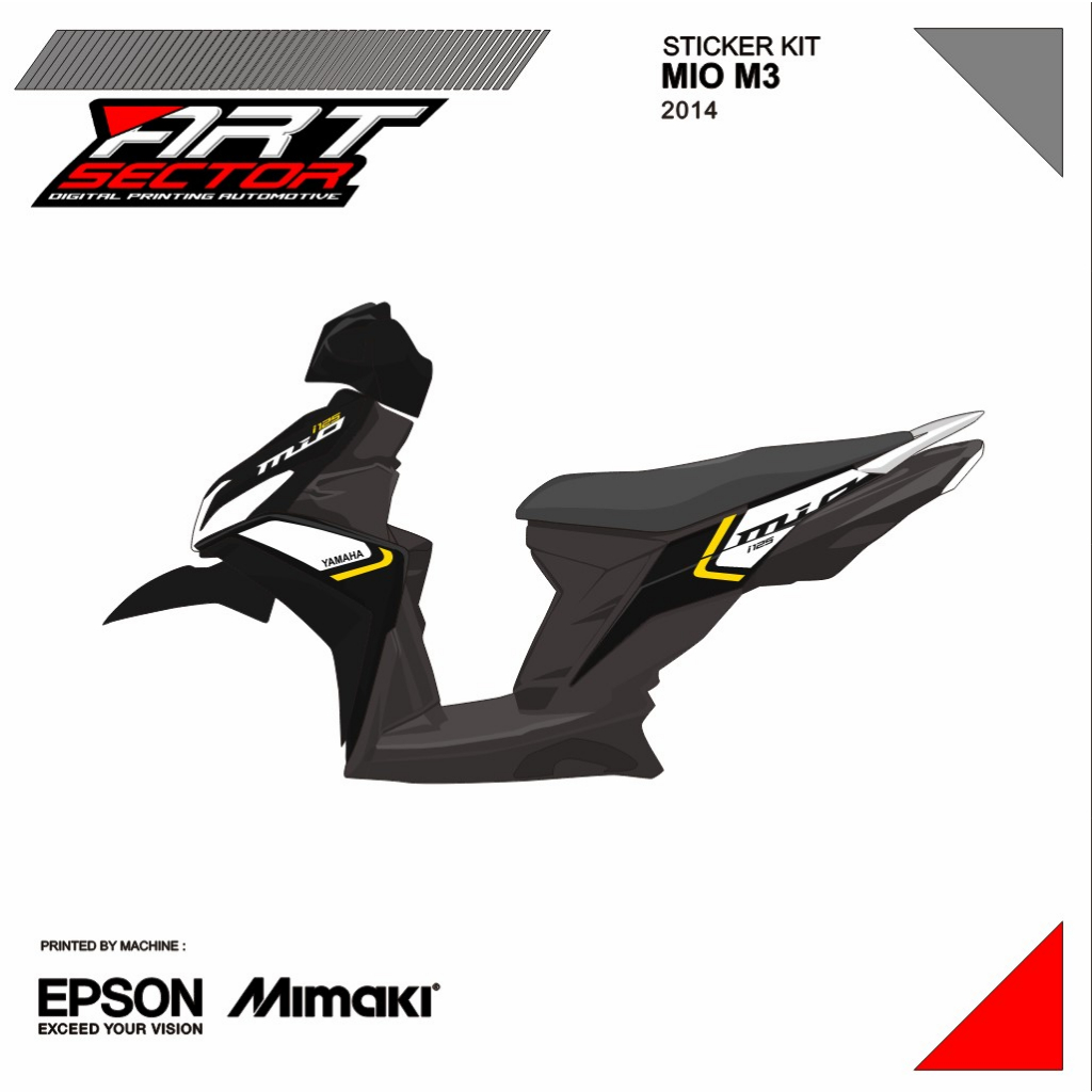 Jual STICKER STRIPING TRANSPARAN MIO M3 PHILIPINES PUTIH LIS KUNING ...