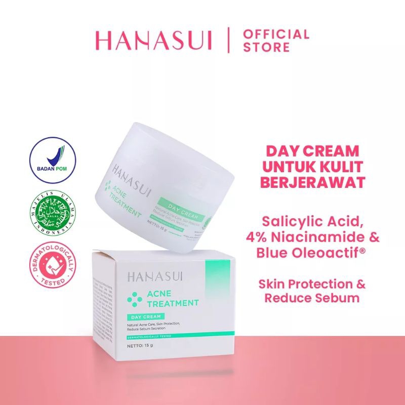Jual HANASUI Acne treatment Day cream 15gr original | Shopee Indonesia